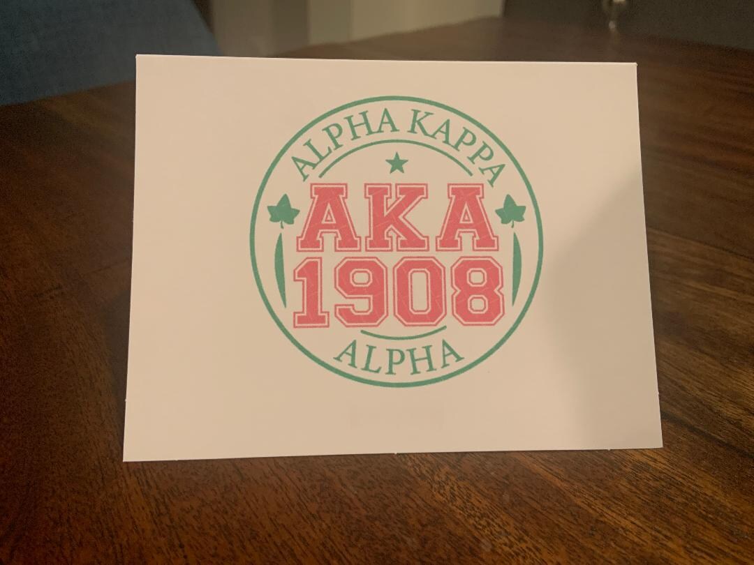 Alpha Kappa Alpha/full Circle Thank You Card/aka/sorority Note Card/ivy ...