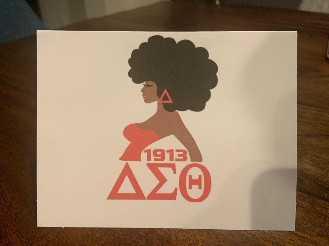 Delta Sigma Theta/sister Thank You Card/dst/sorority Note Card/notecard ...