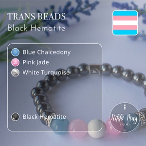 Trans Bracelet Black Hematite Zodiac Sign Gemstone Bracelet Cute Trans ...