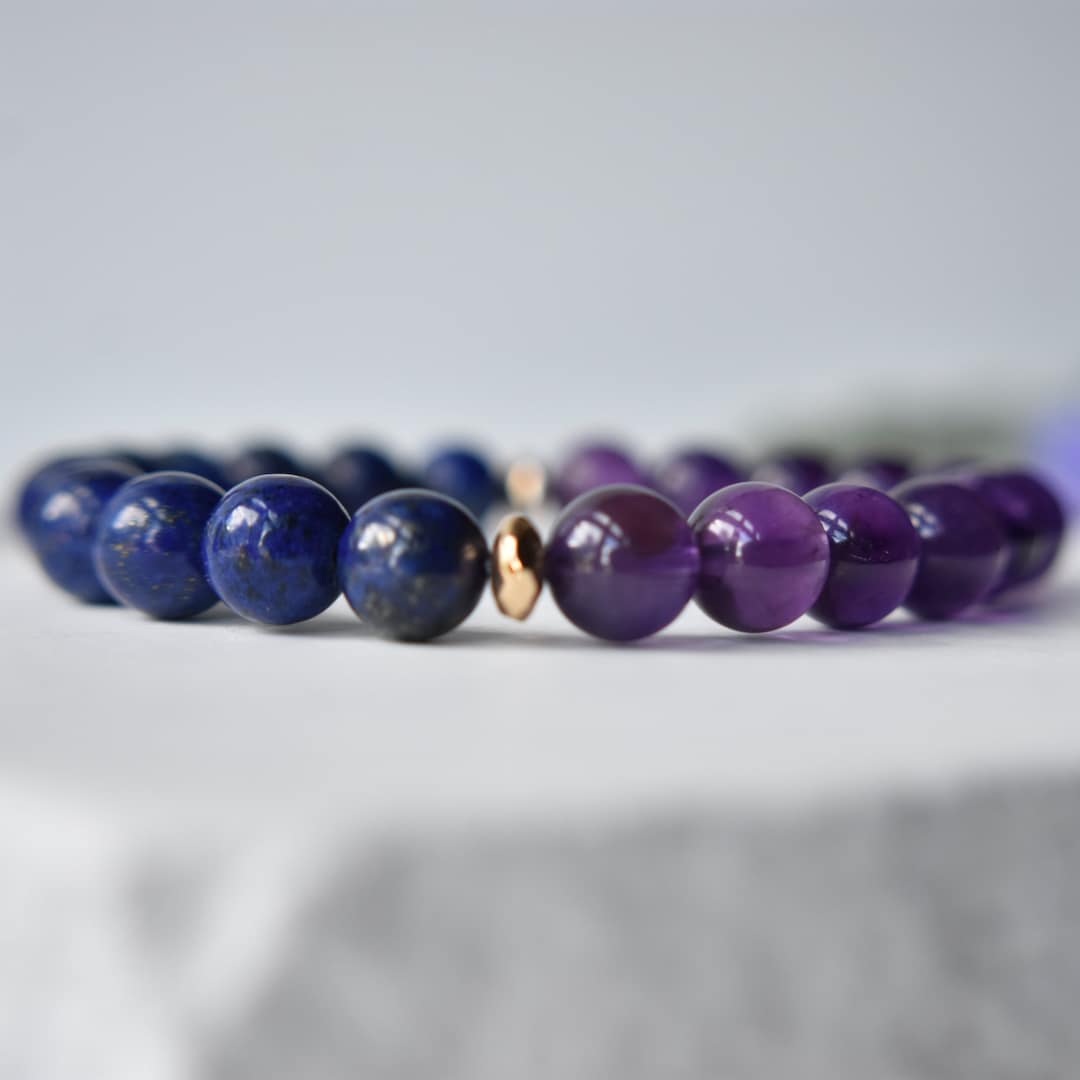 Amethyst & Lapis Lazuli Bracelet - Spiritual Awakening Bracelet Inner ...