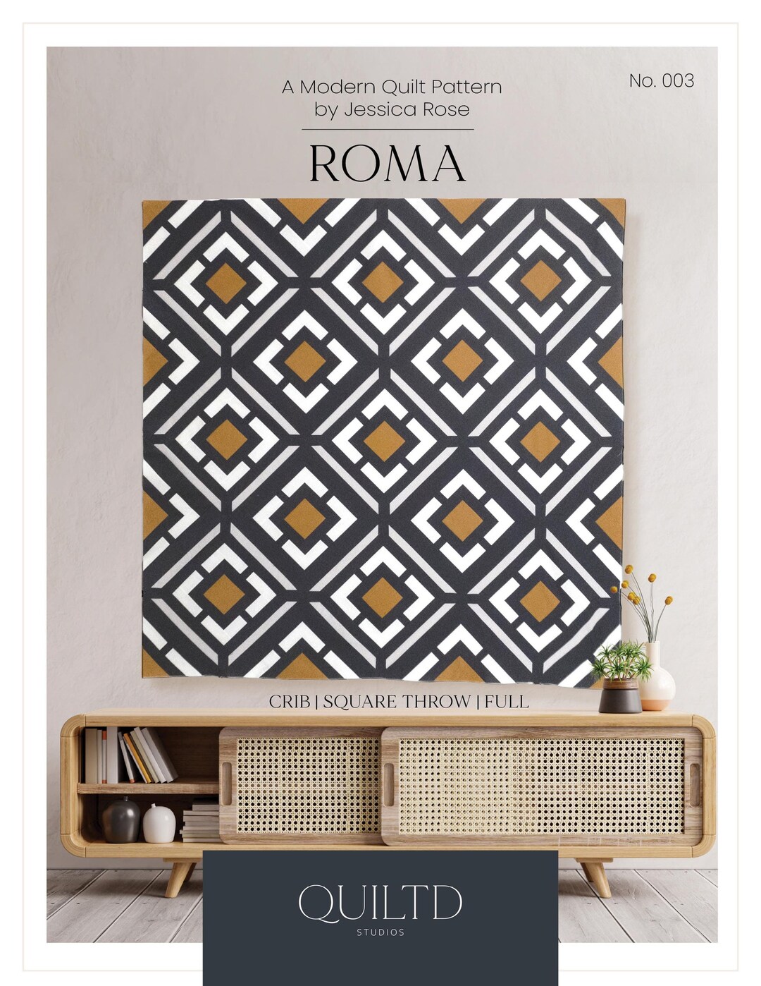 Roma Modern Quilt Pattern, Quilting, Throw Quilt Pattern, Modern Quilt ...
