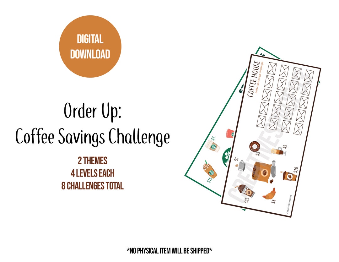 Order up Coffee Savings Challenge | Coffee Fund Savings | A6 Envelopes ...