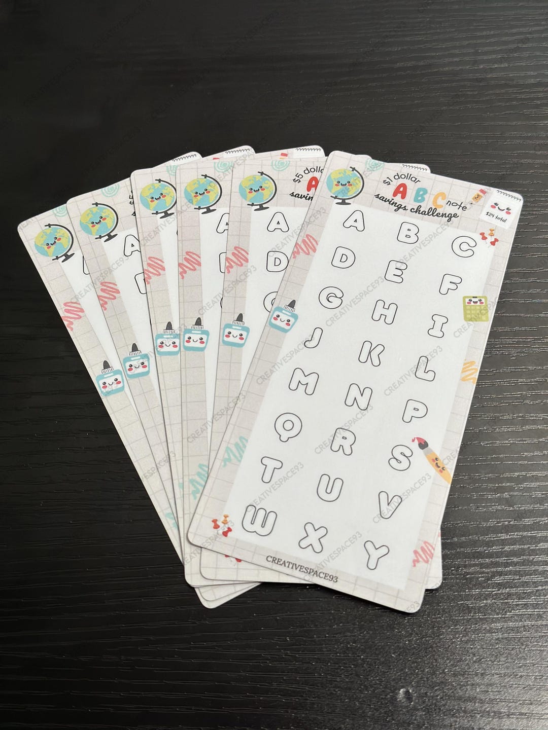 ABC Dollar Note Savings Challenge the Alphabet Notes Challenge A6 ...