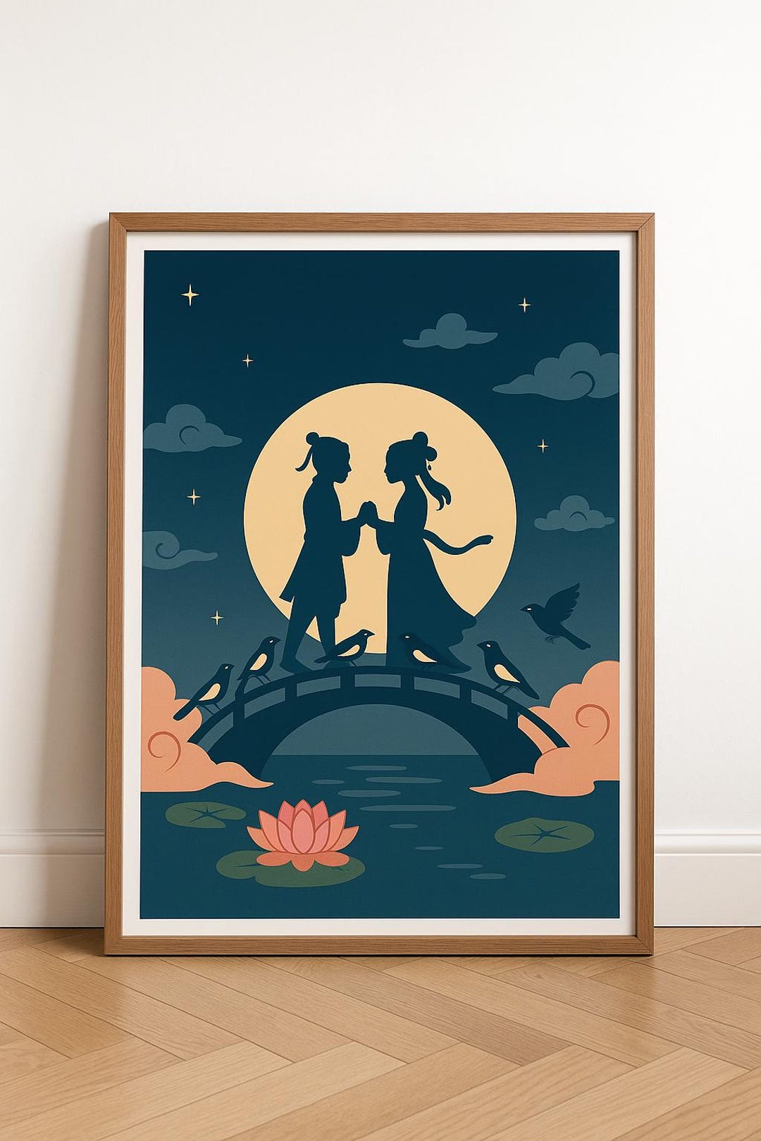 Qixi Festival Poster | Qiqiao Festival | Romantic Chinese Folklore Wall ...