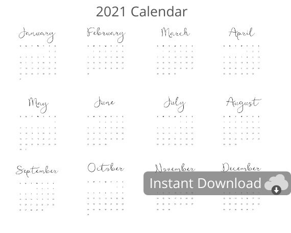 2021 printable calendars store