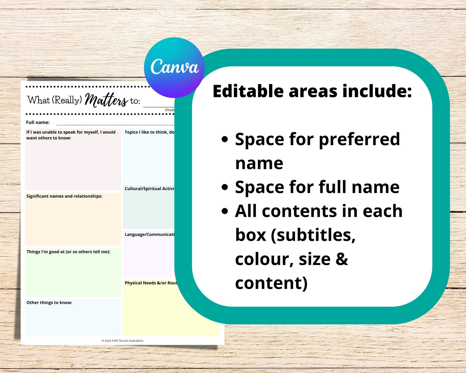 Editable, All About Me, Canva Template, Getting to Know You, Dementia ...