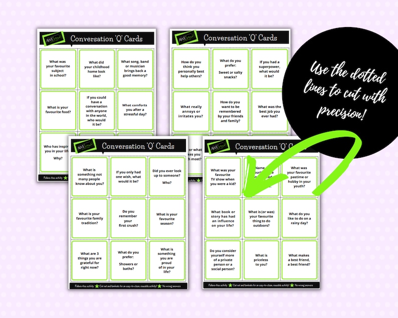 Conversation Cards, Life Story Collection, Instant Download, Dementia ...