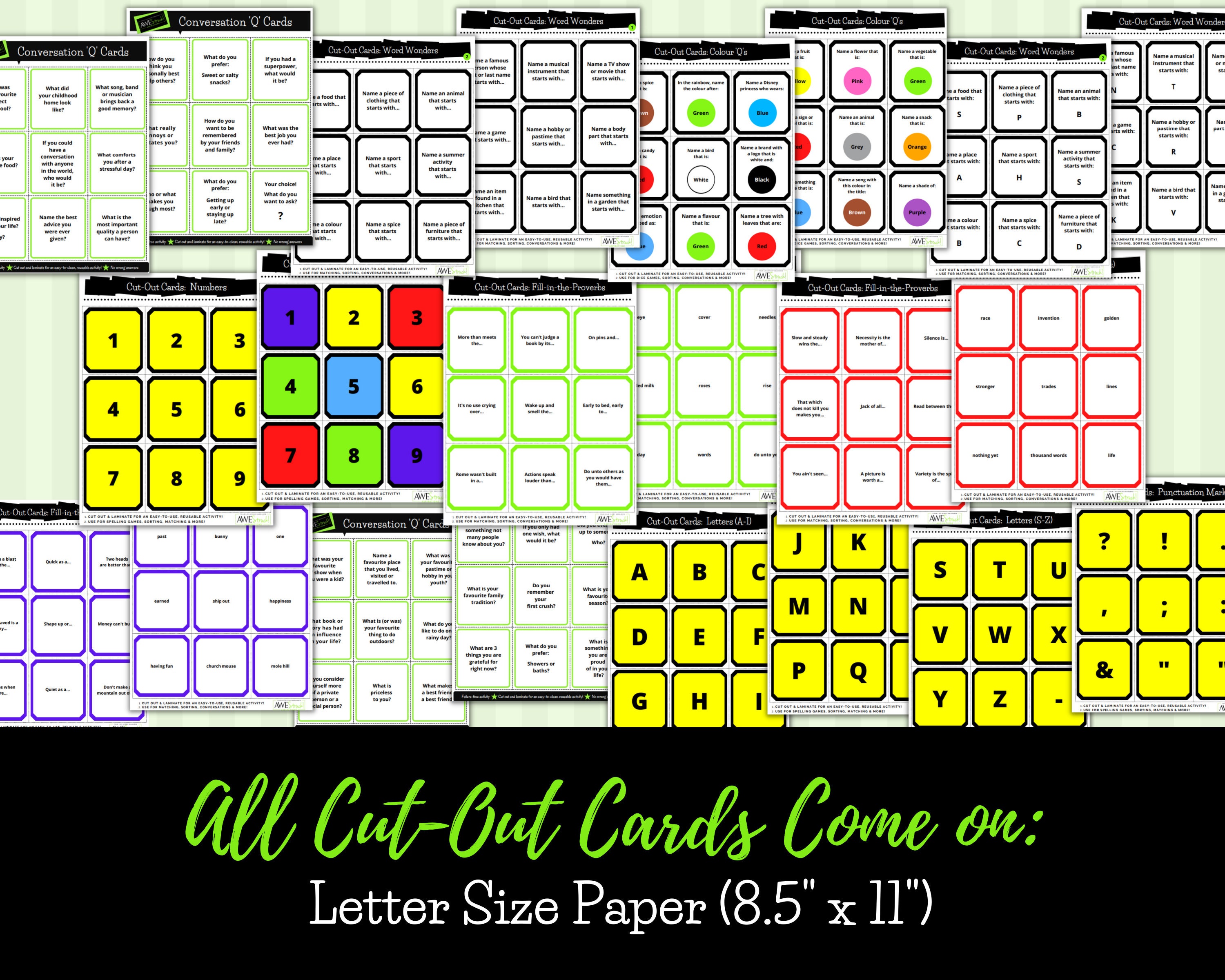 Card Activities, Instant Download, Word Games, Life Story Questions ...