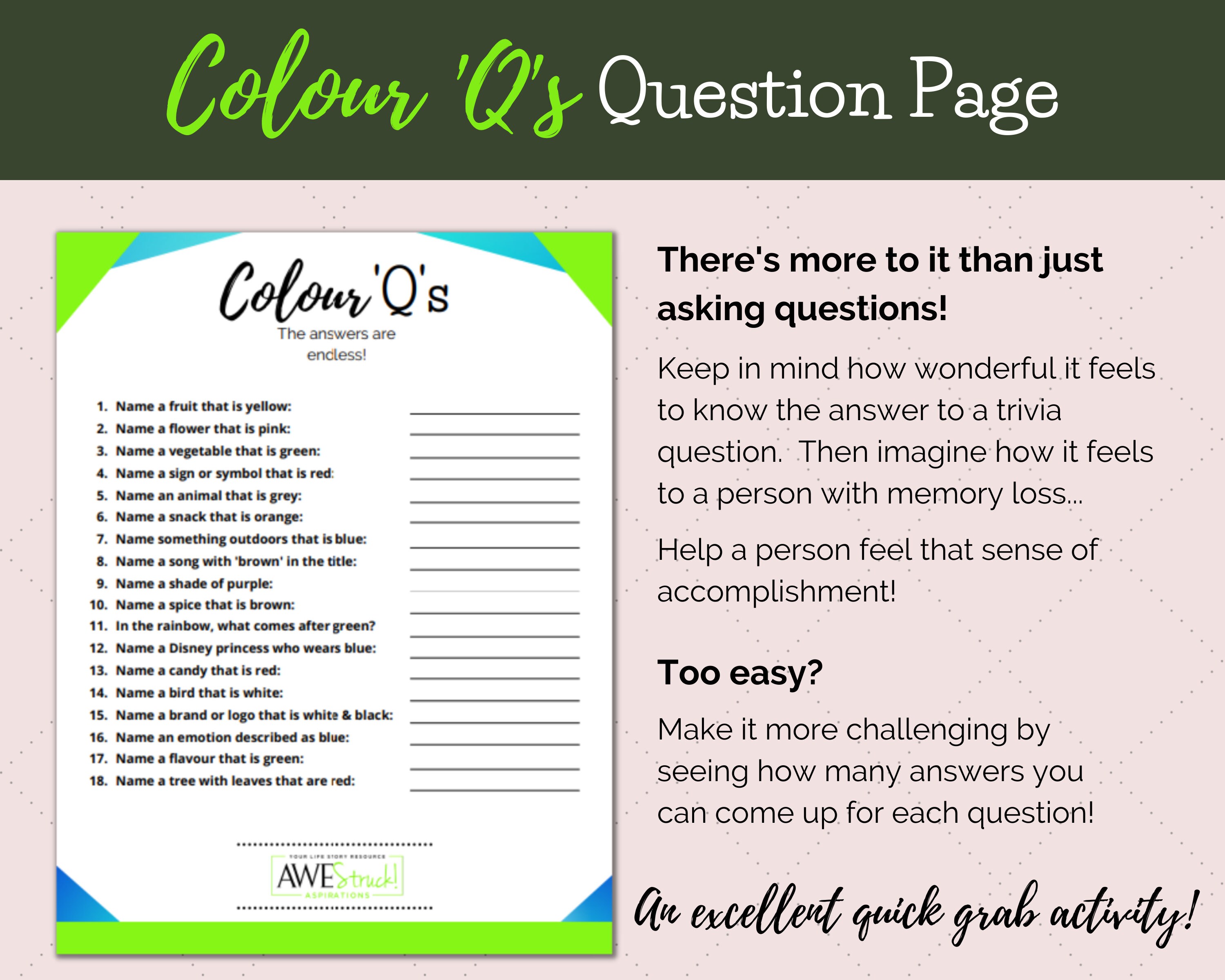 Colour Questions Activity Bundle, Printable Word Games, Cut-out Cards ...