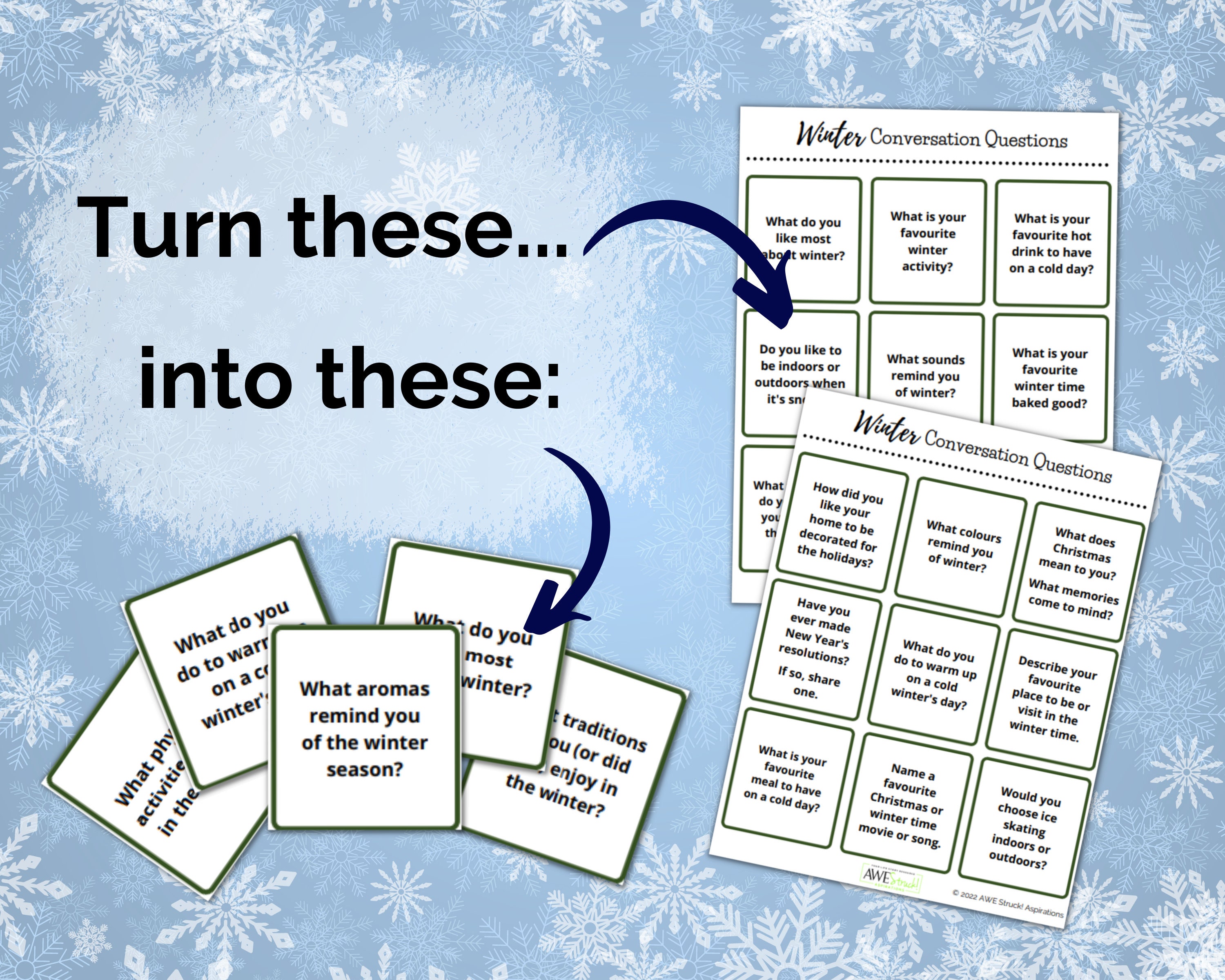 Winter Activity, Printable PDF, Reminiscing Games, Memory Matching and ...