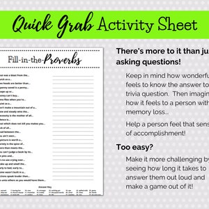 Word Game, Fill in the Blanks, Printable PDF, Instant Download, Cut Out ...