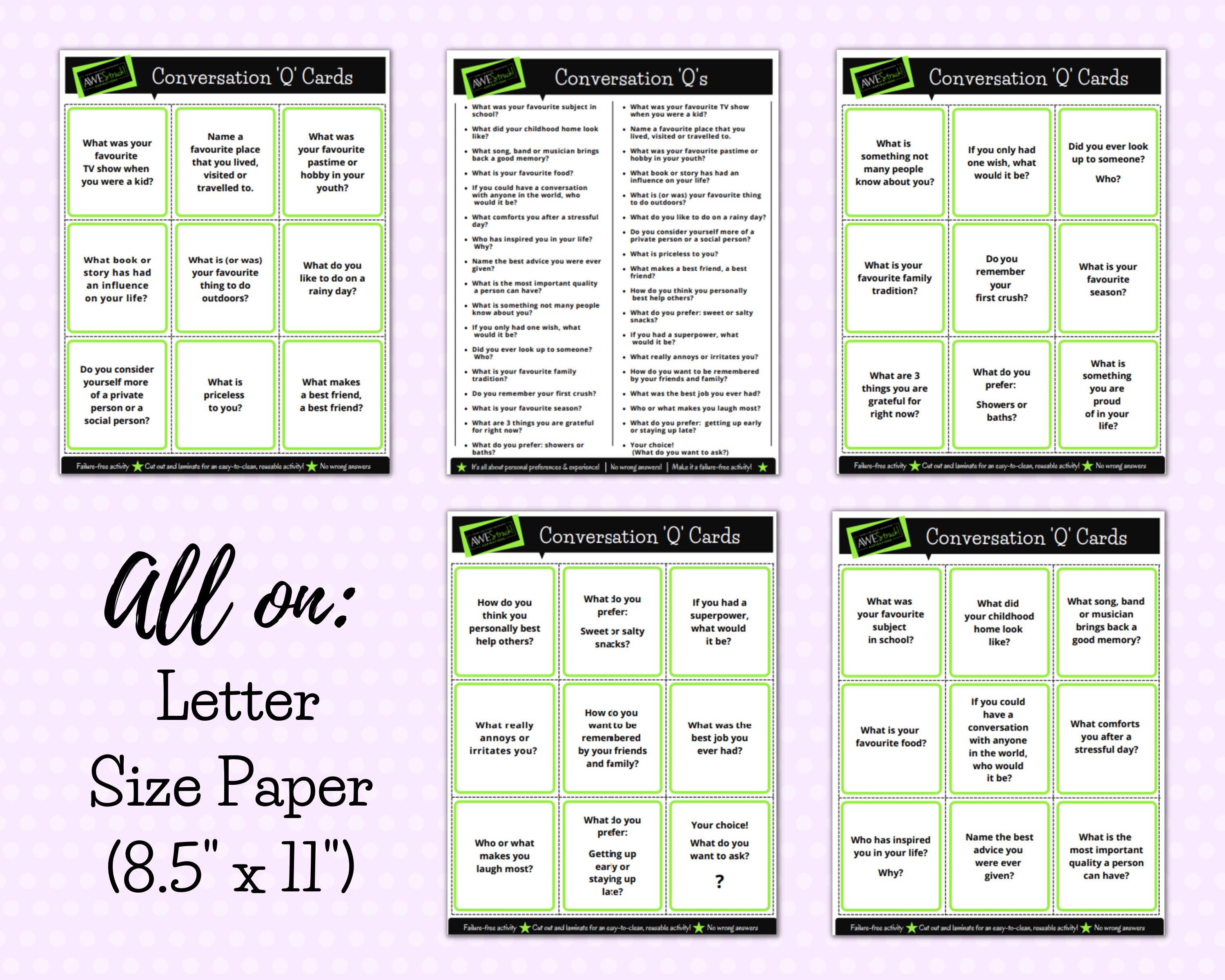 Conversation Cards, Life Story Collection, Instant Download, Dementia ...