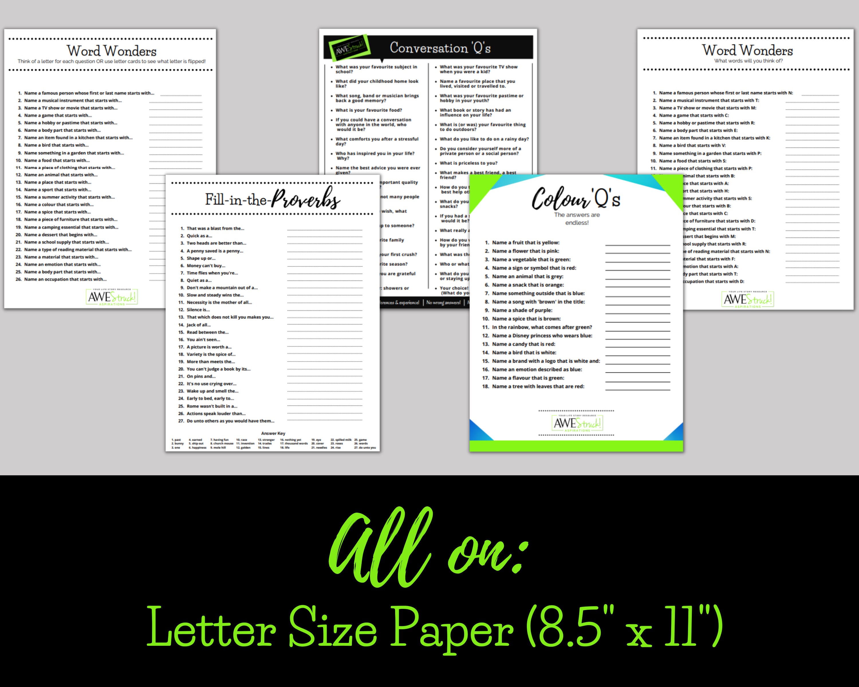 Downloadable and Printable Dementia Activity Pages - Etsy