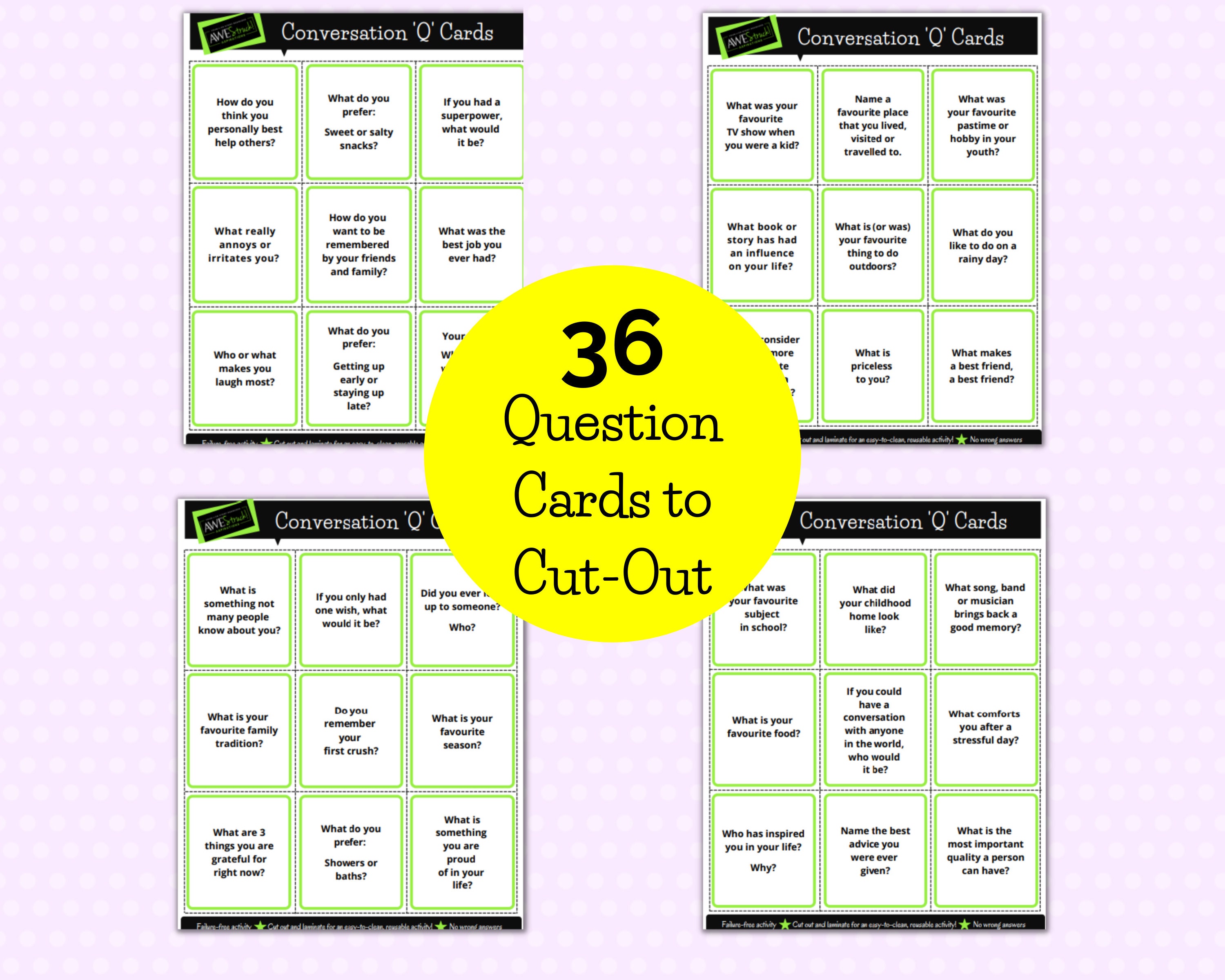 Conversation Cards, Life Story Collection, Instant Download, Dementia ...