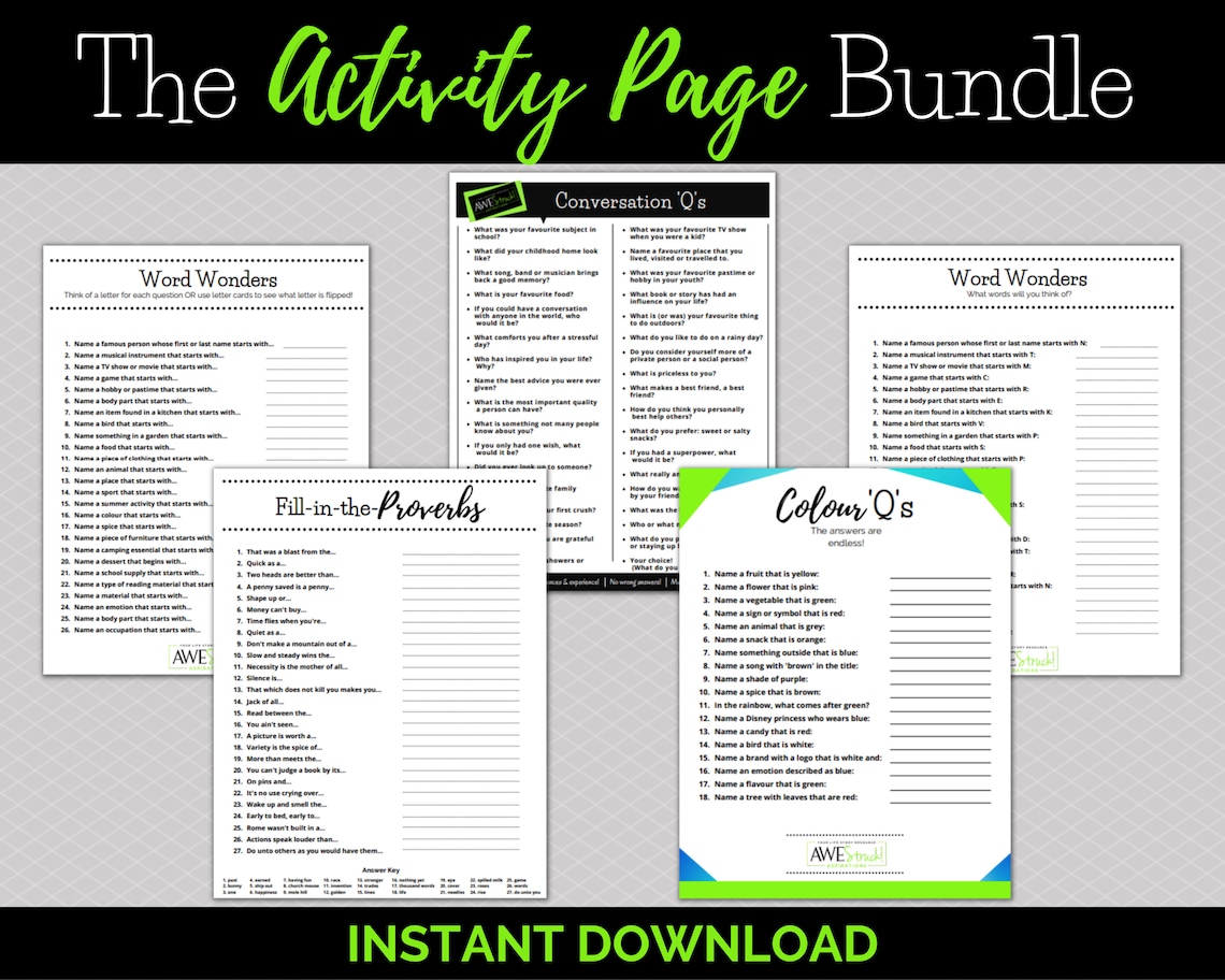 Downloadable and Printable Dementia Activity Pages - Etsy