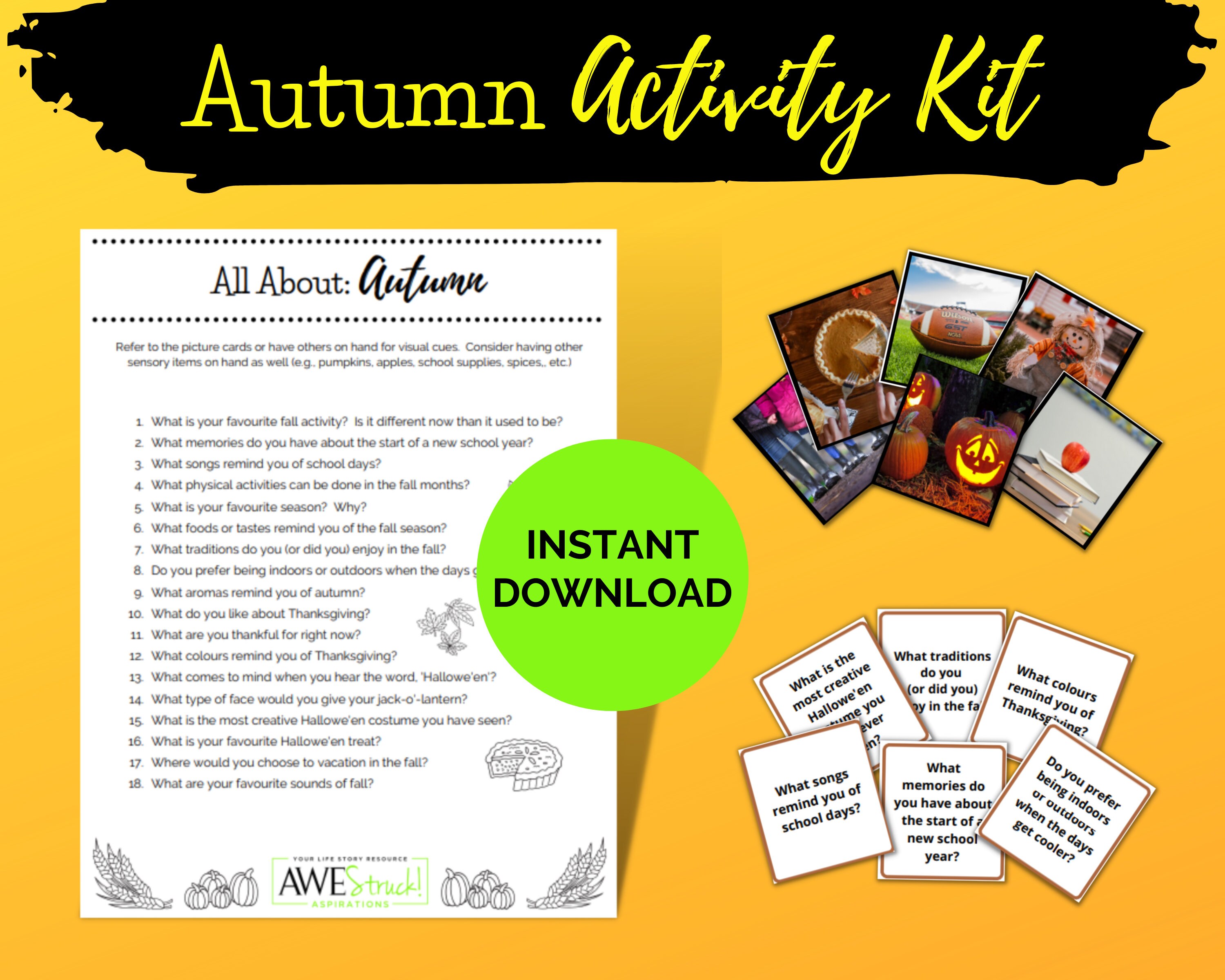 Autumn Theme, Dementia Activity, Conversation Game, Reminiscence ...