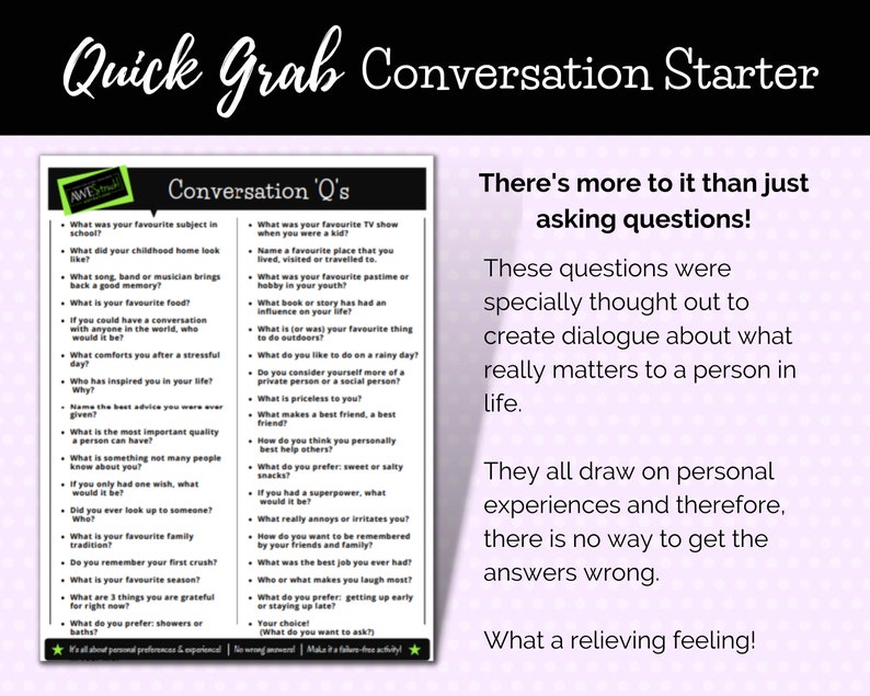 Conversation Cards, Life Story Collection, Instant Download, Dementia ...