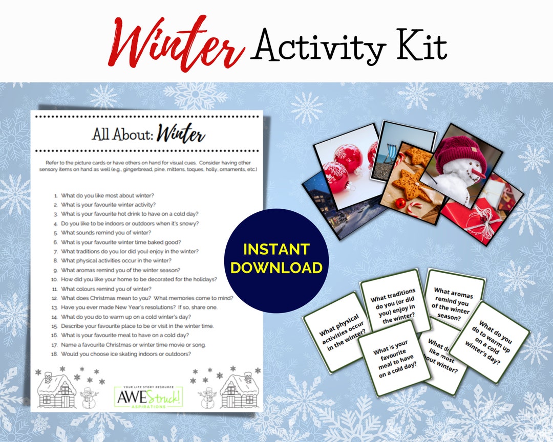Winter Activity, Printable PDF, Reminiscing Games, Memory Matching and ...