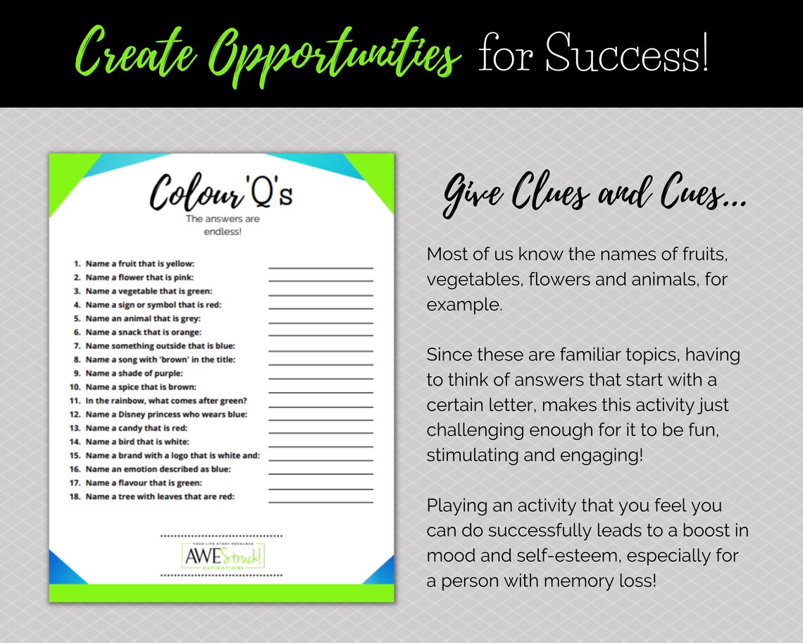 Downloadable and Printable Dementia Activity Pages - Etsy