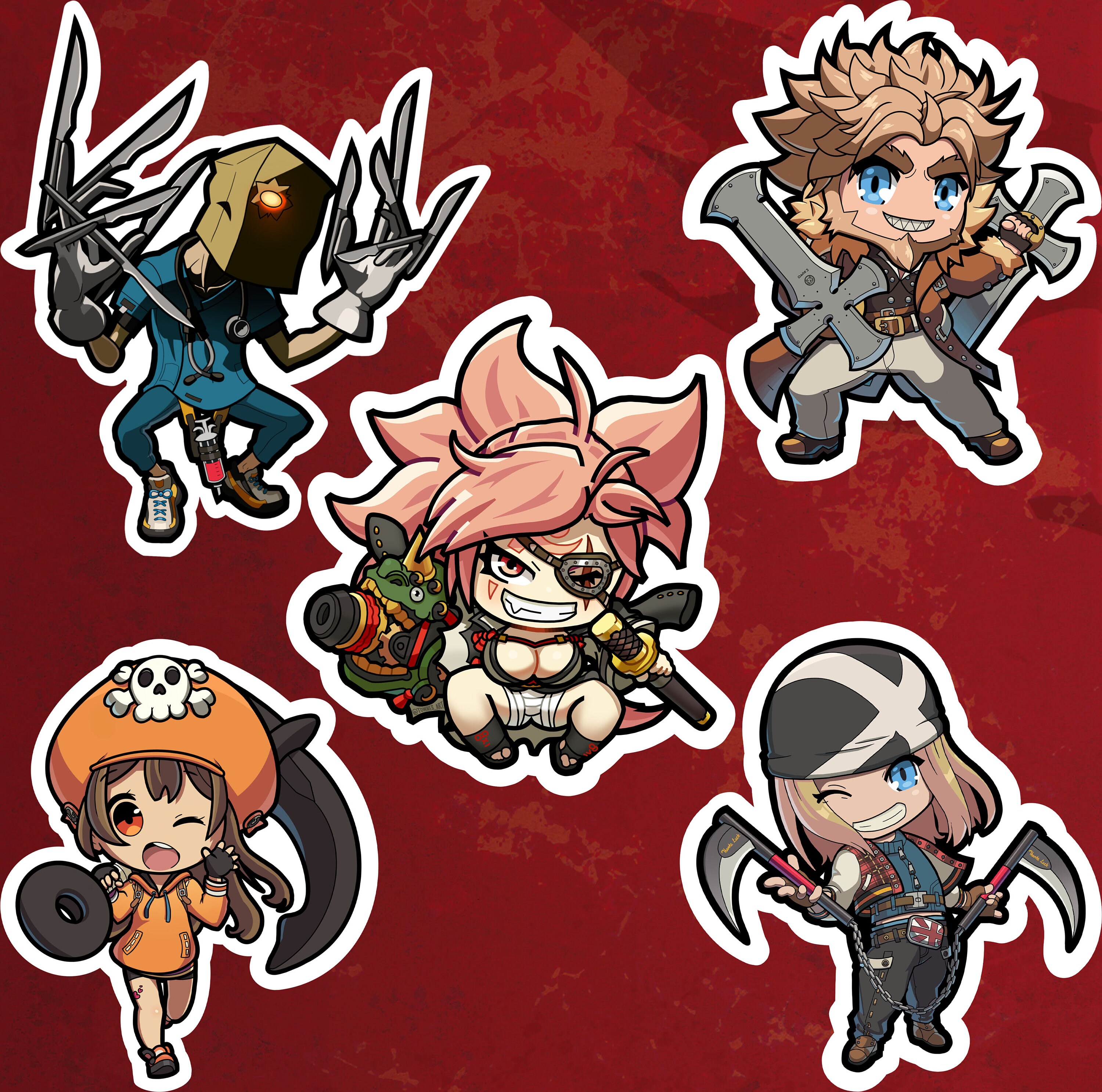 Guilty Gear Strive Stickers Dragon Install Sol Chibi - Etsy Australia
