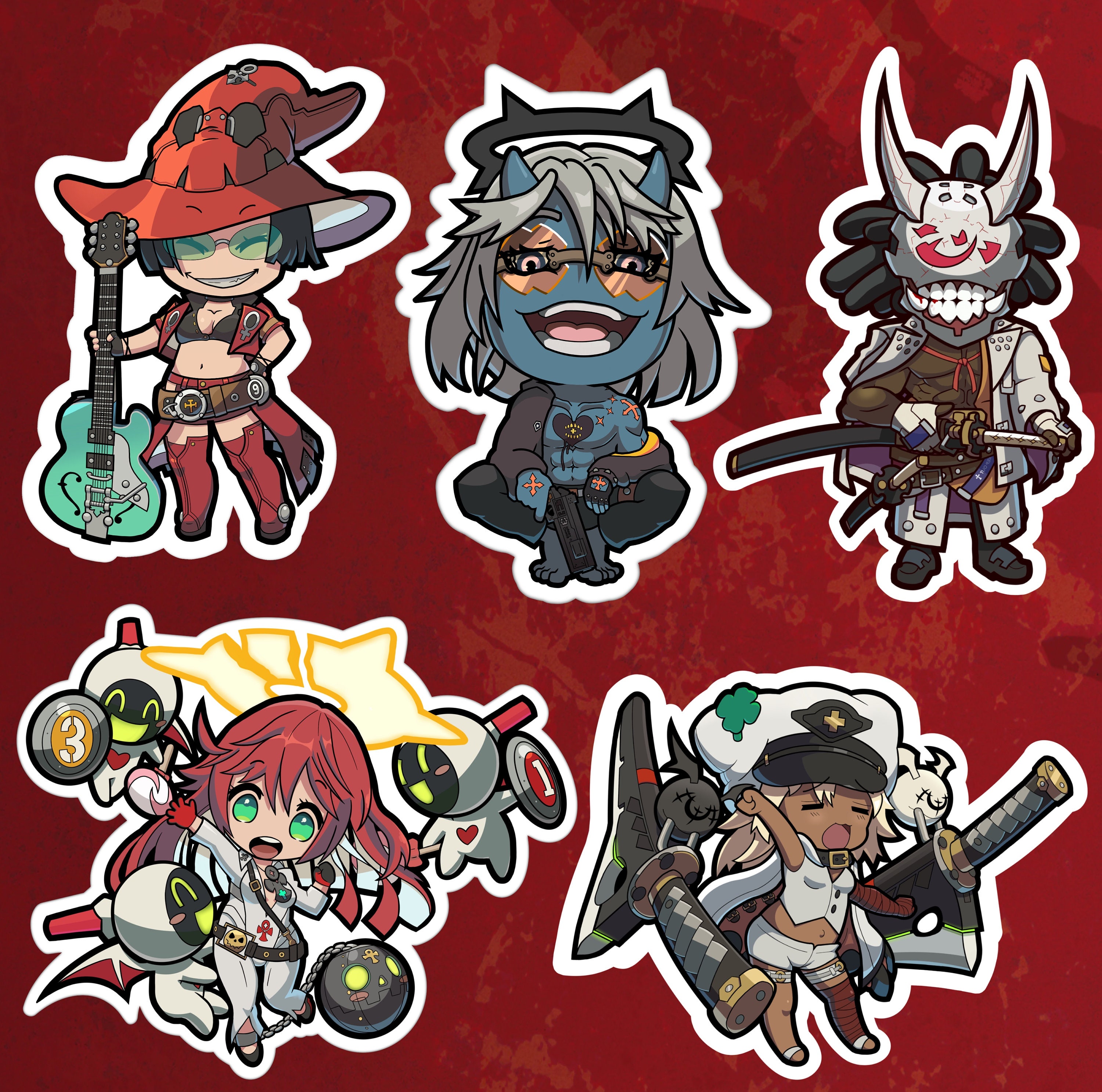 Guilty Gear Strive Stickers Dragon Install Sol Chibi - Etsy Australia