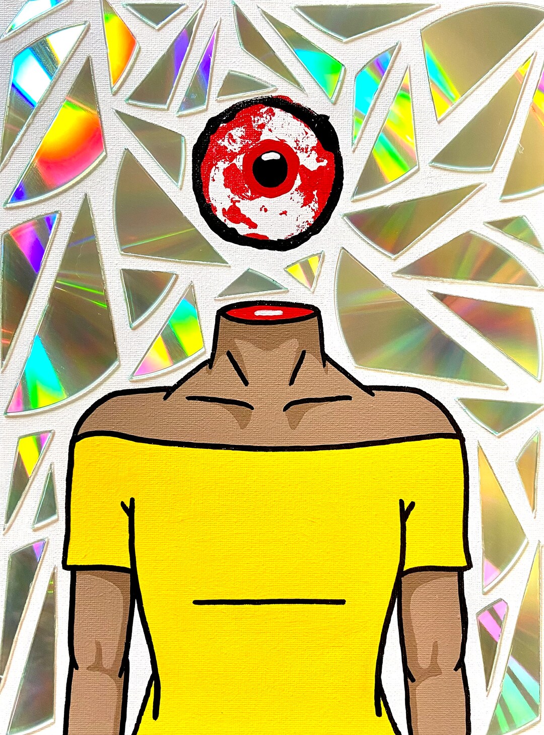 Shattered Eye in the Yellow Dress Pop Art Original Painting - Etsy