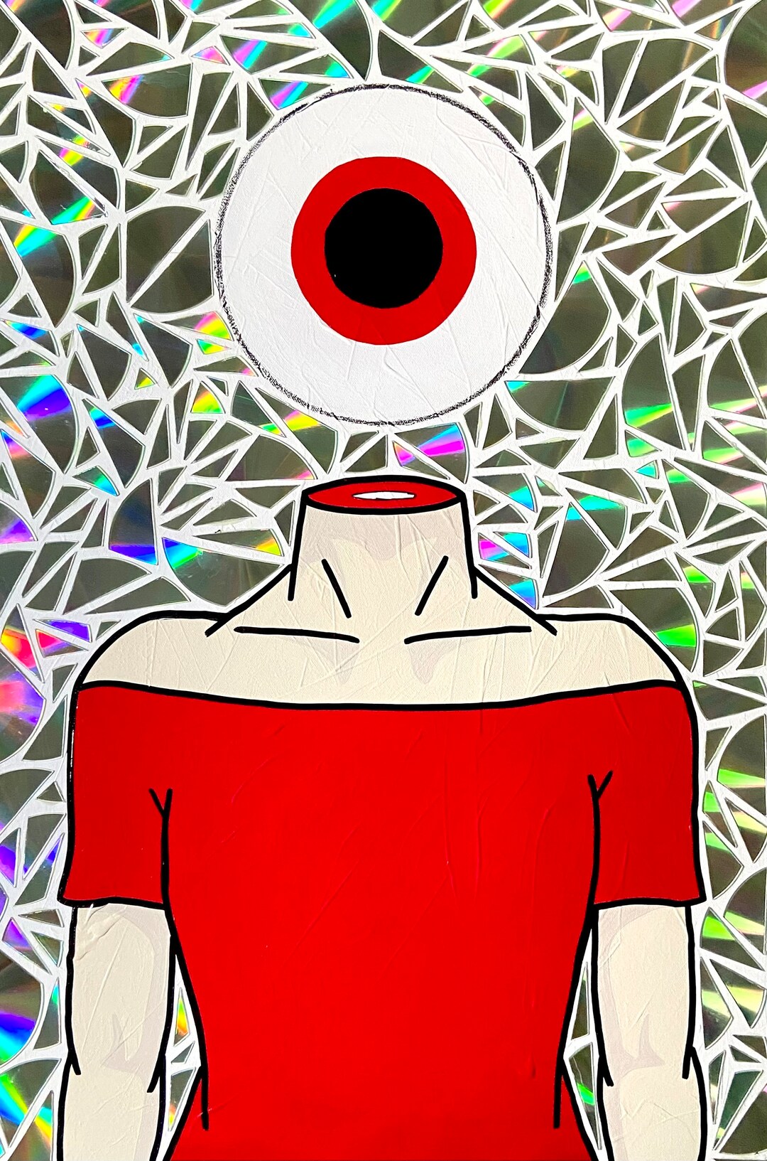 Red Eyed Lady Shattered Original Pop Art Painting - Etsy