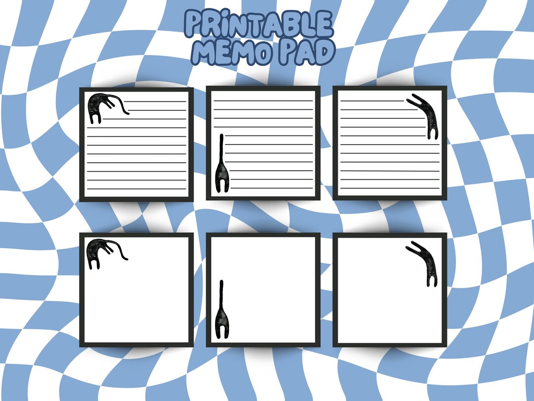 Printable Memo Pad, Printable Memo Sheets, Digital Download, Journal ...