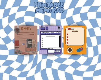 Printable Memo Pad, Printable Memo Sheets, Digital Download, Journal ...