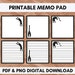 Printable Memo Pad Printable Memo Sheets Digital Download - Etsy