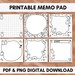 Printable Memo Pad, Printable Memo Sheets, Digital Download, Journal ...