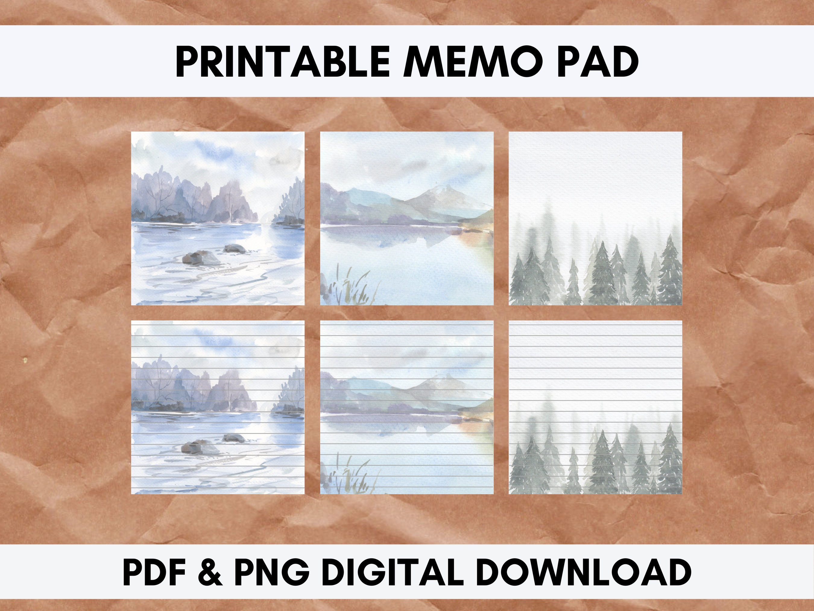 Printable Memo Pad Printable Memo Sheets Digital Download - Etsy