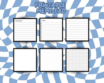 Printable Memo Pad, Printable Memo Sheets, Digital Download, Journal ...
