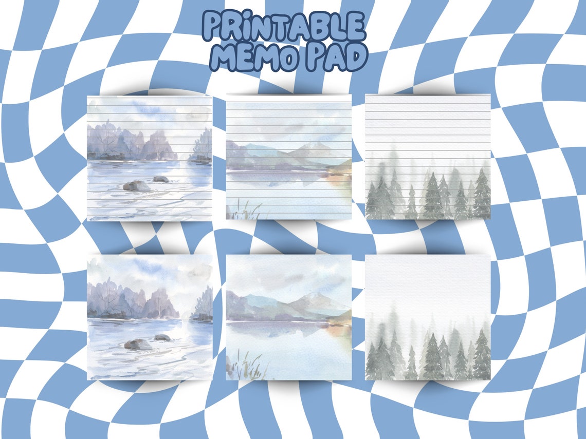 Printable Memo Pad, Printable Memo Sheets, Digital Download, Journal ...