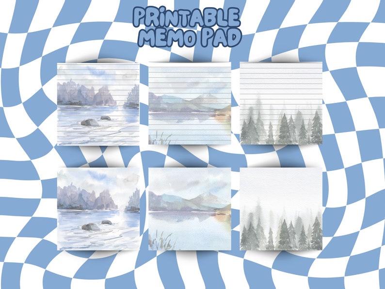 Printable Memo Pad, Printable Memo Sheets, Digital Download, Journal ...