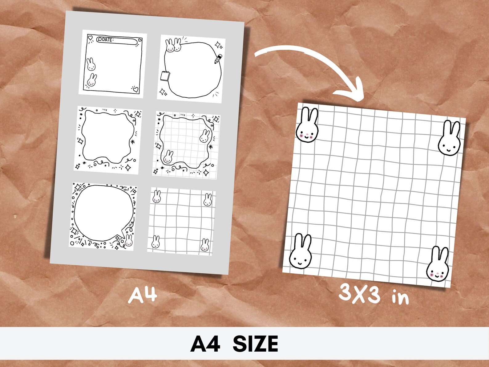 Printable Memo Pad, Printable Memo Sheets, Digital Download, Journal ...