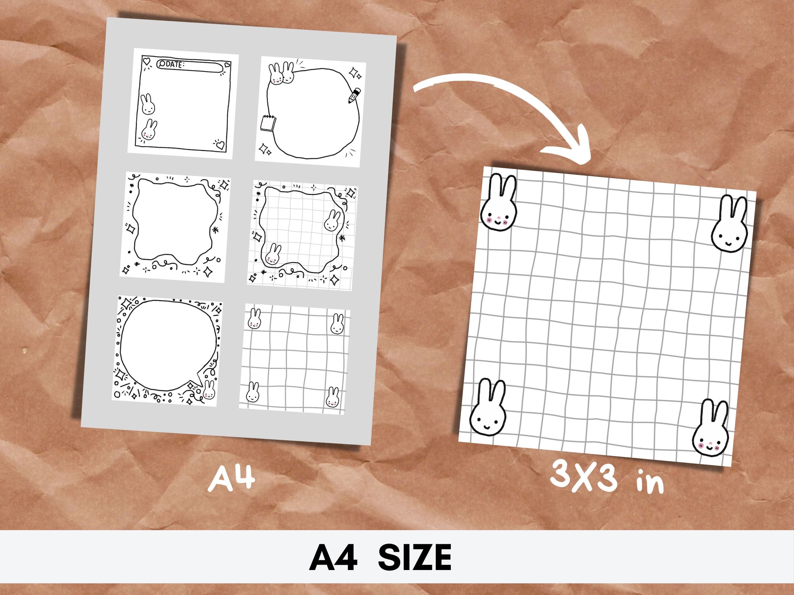 Printable Memo Pad, Printable Memo Sheets, Digital Download, Journal ...