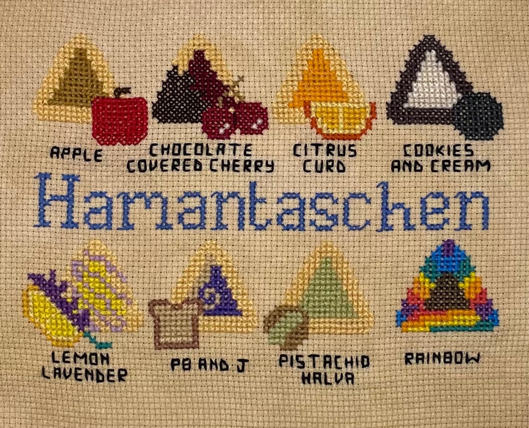 Modern Hamantaschen Flavors Sampler Judaica Cross Stitch Pattern for ...