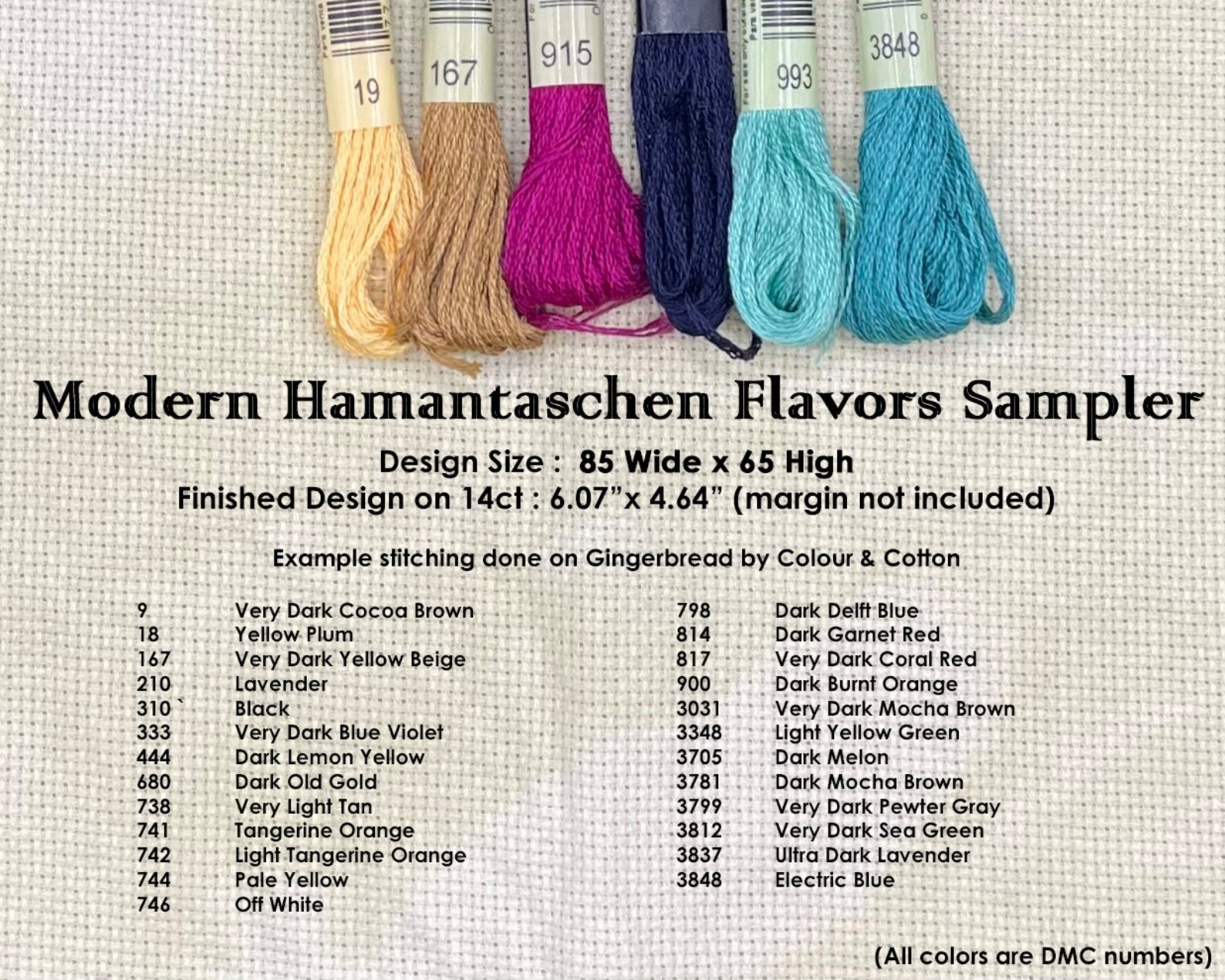 Modern Hamantaschen Flavors Sampler Judaica Cross Stitch Pattern for ...