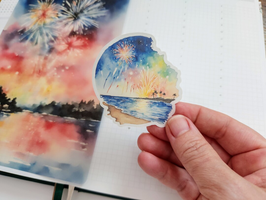 Fireworks, 4th of July Planner Dashboard, Vellum Insert, Decorative ...