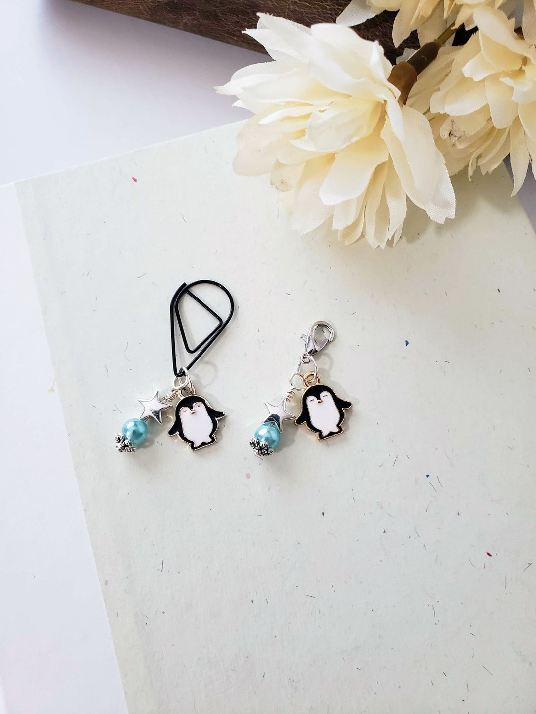 Planner Charms/ Bookmark/ Zipper Pull/ Penguin Planner Charm/ Travelers ...