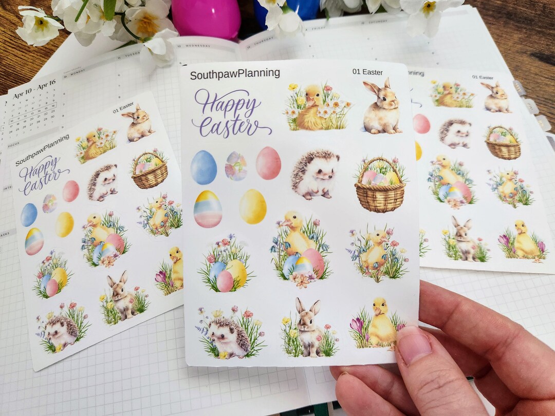 Cute Easter Stickers, Planner Stickers, Easter Bunny, Spring Stickers ...