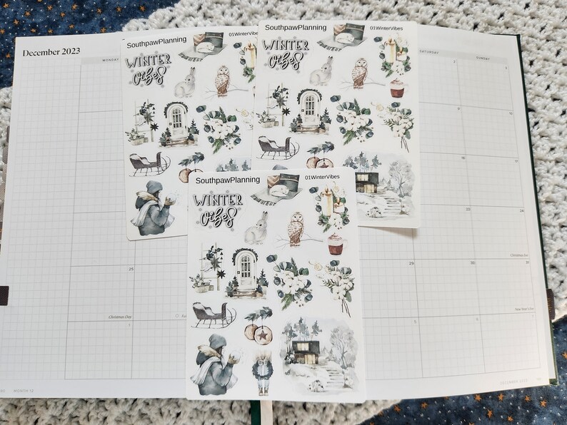Winter Vibes Planner Stickers, Hello Winter, Cozy Winter, Journaling ...