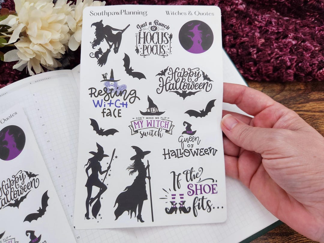 Witch Stickers, Witch Quotes, Vinyl Stickers, Halloween Fun, Planner ...