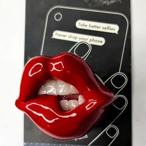 Gothic Style Designed Lips Phone Holder / Halloween Brooch / Choker ...