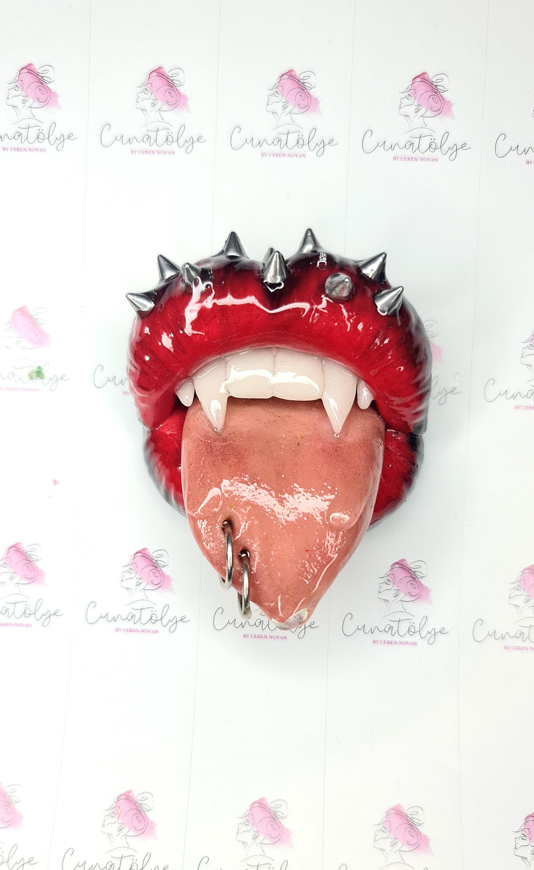 Gothic Vampire Red Lips Popsockets Phone Grip Magsafe and Brooch - Etsy