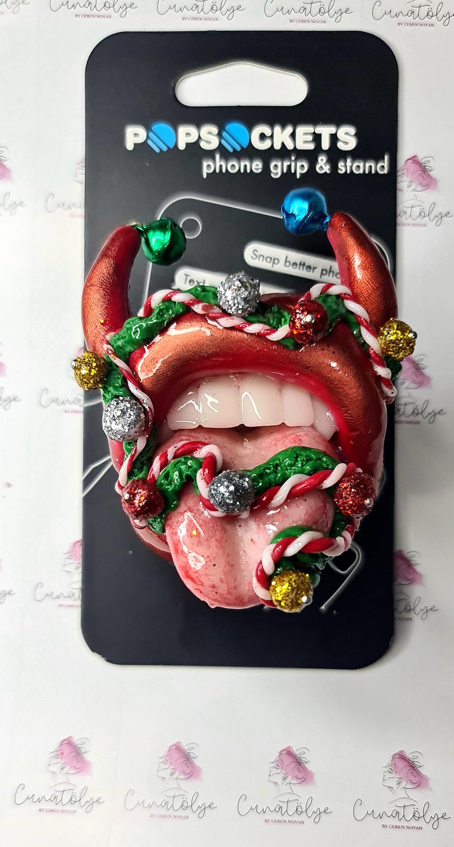 Gothic Style Designed Lips Phone Holder / Halloween Brooch / Choker ...