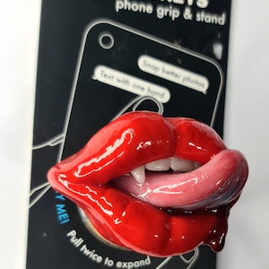 Gothic Style Designed Lips Phone Holder / Halloween Brooch / Choker ...