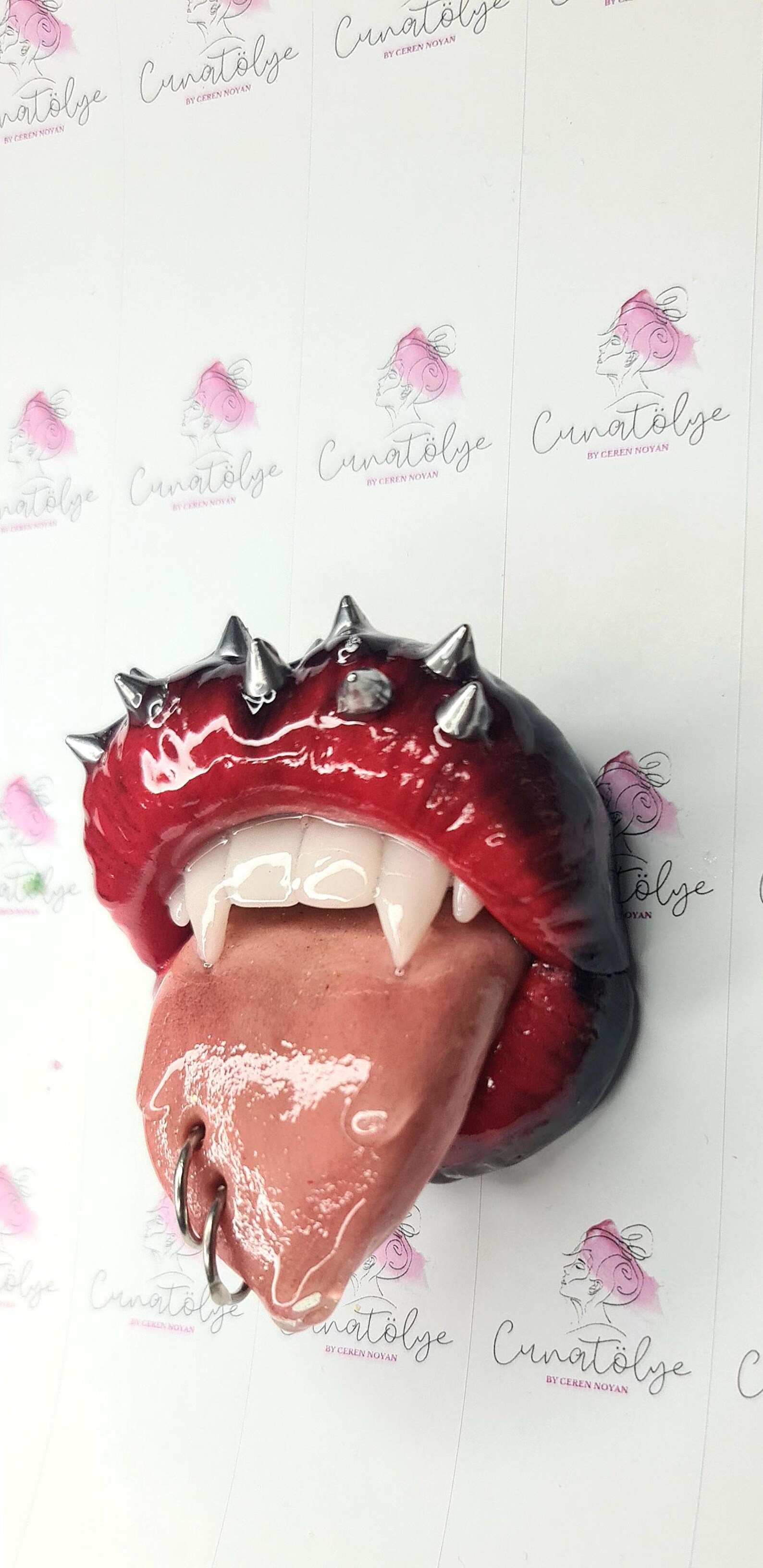 Gothic Vampire Red Lips Popsockets Phone Grip Magsafe and Brooch - Etsy