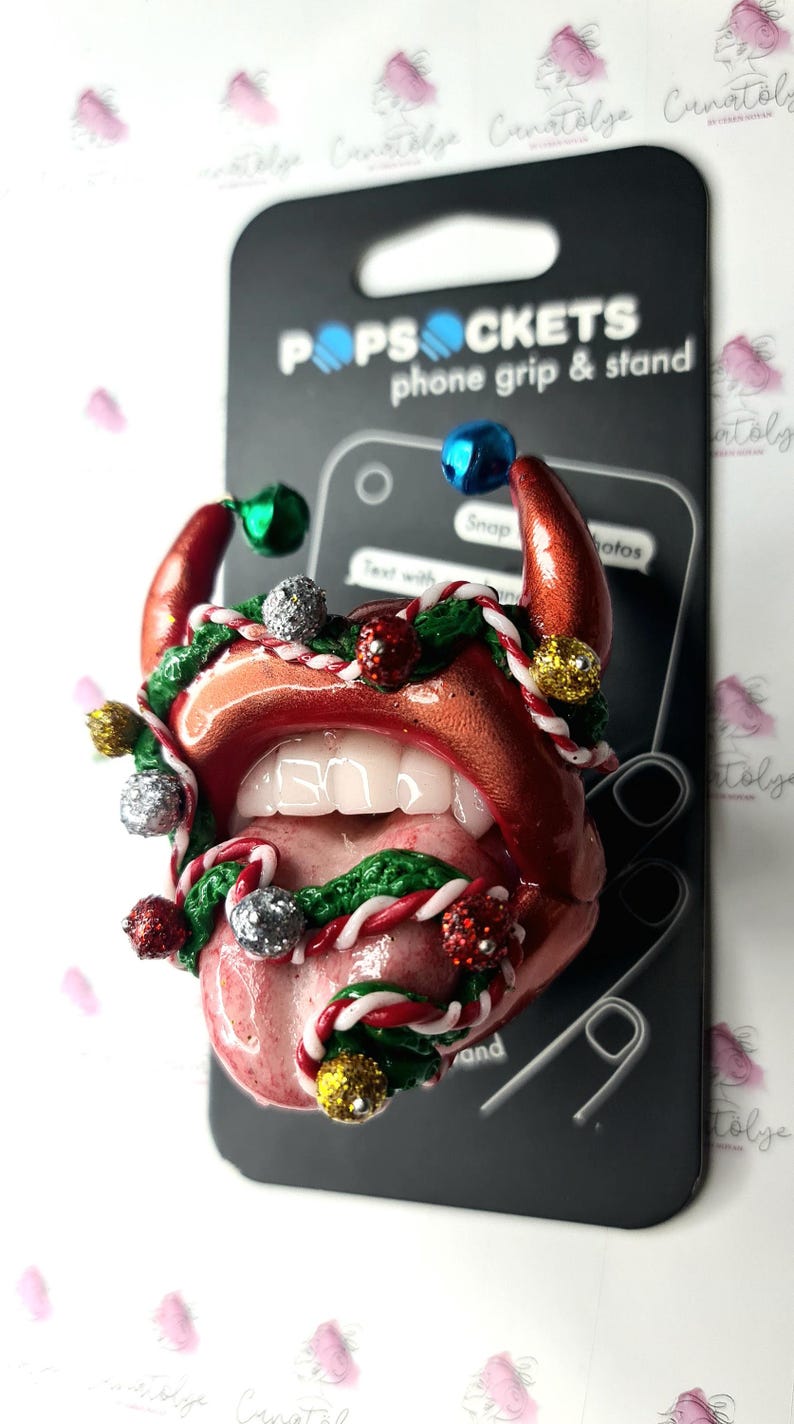 Gothic Style Designed Lips Phone Holder / Halloween Brooch / Choker ...
